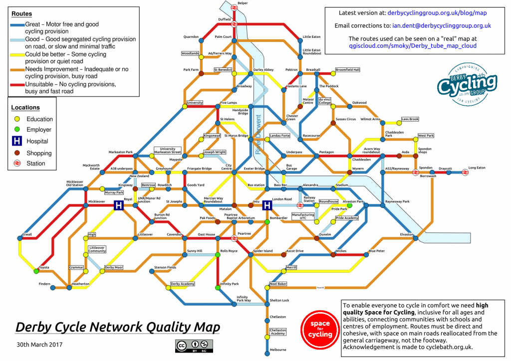 Tube map - Derby Cycling Group